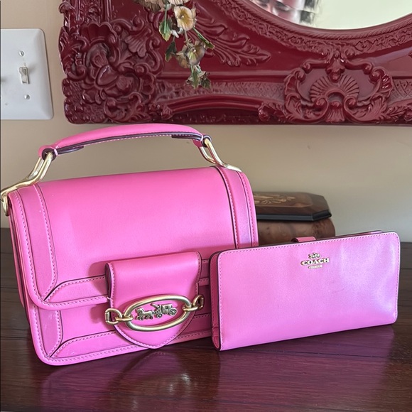 Coach | Bags | Coach Hero Bag Pink Satchel With Goldtone Hardware ...